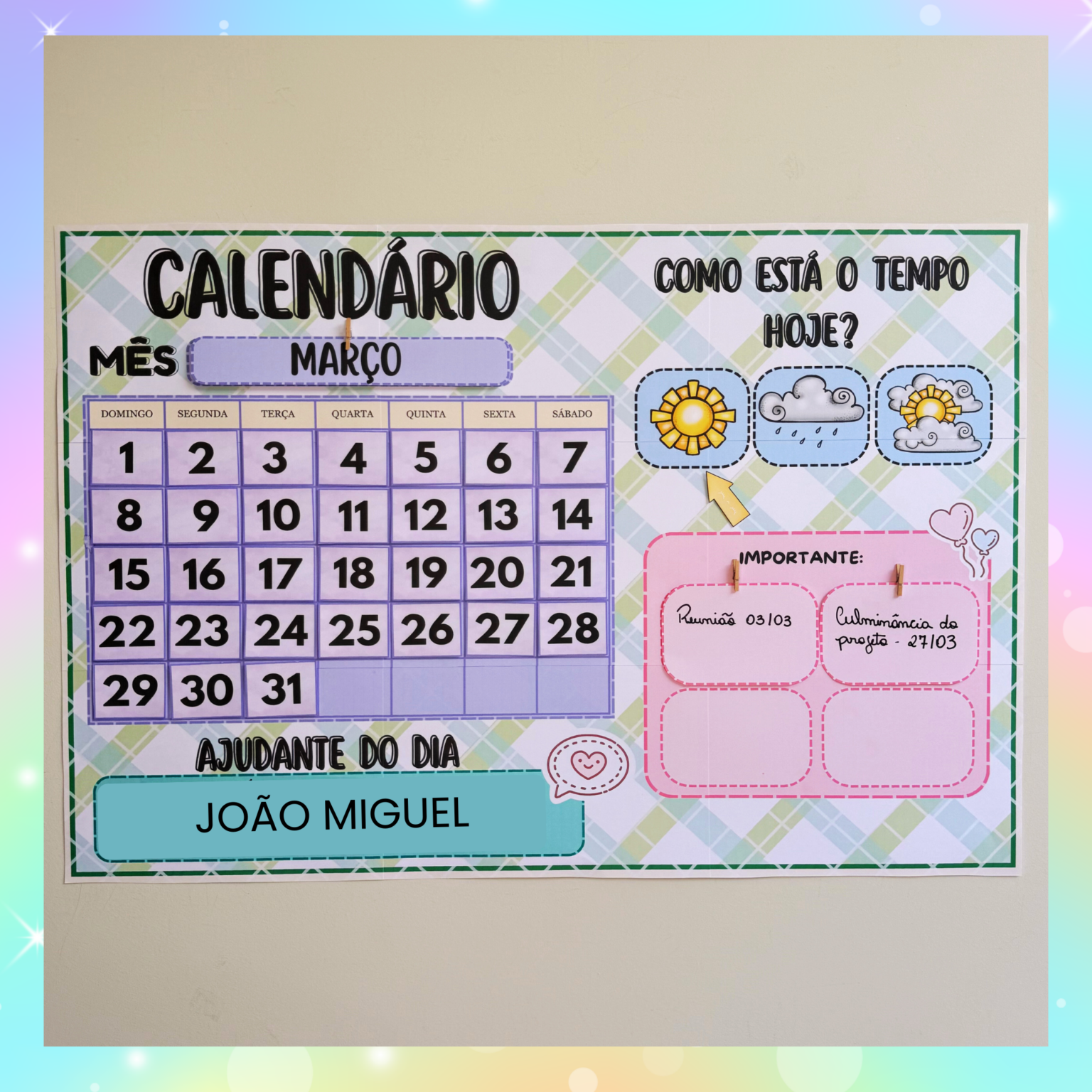 CALENDÁRIO INTERATIVO – Professora Mikaelly Timóteo